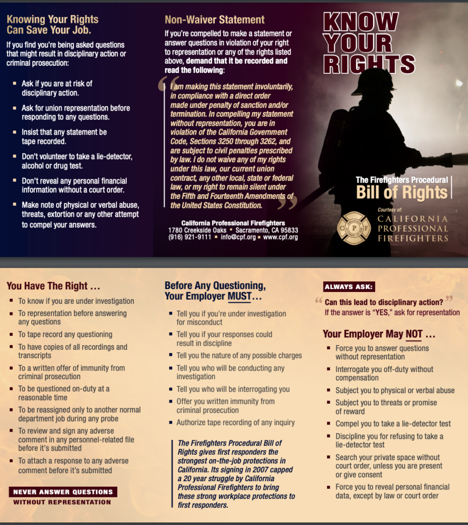 Firefighter Bill of Rights – Fairfield Professional Firefighters ...