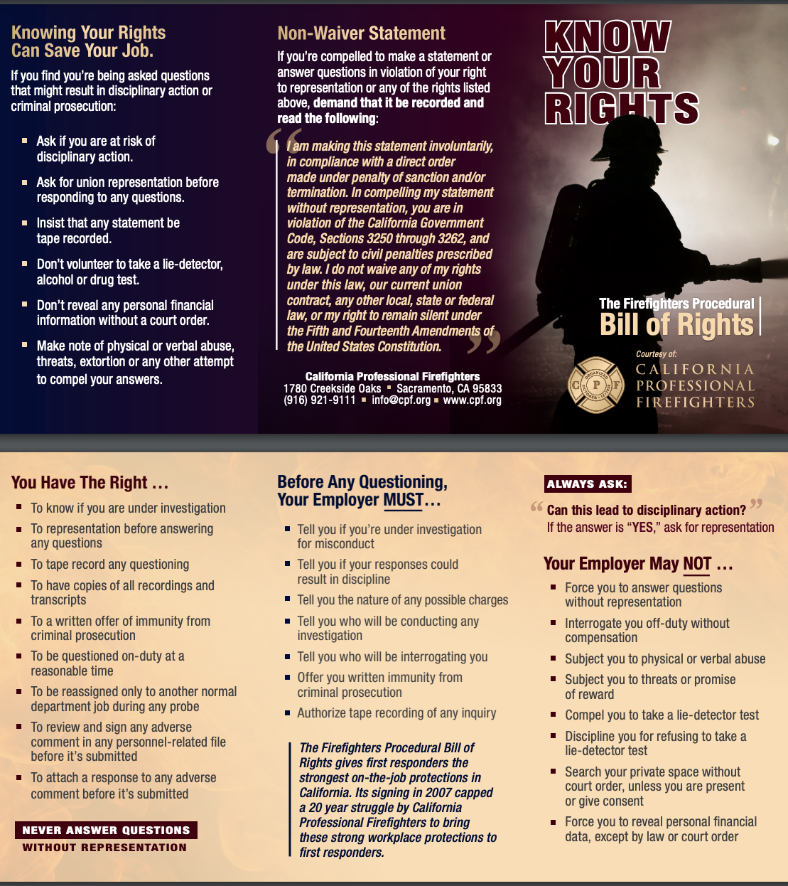 Firefighter Bill of Rights – Fairfield Professional Firefighters Association